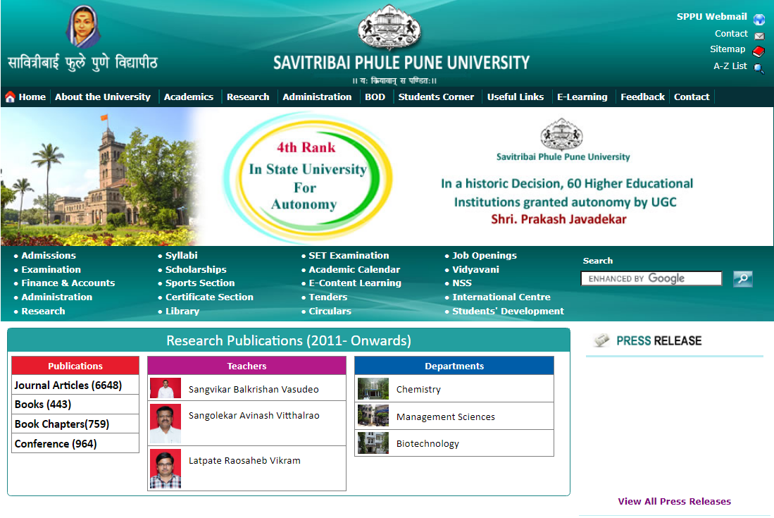 Pune University Result Declared SSPU Result 2023 Online